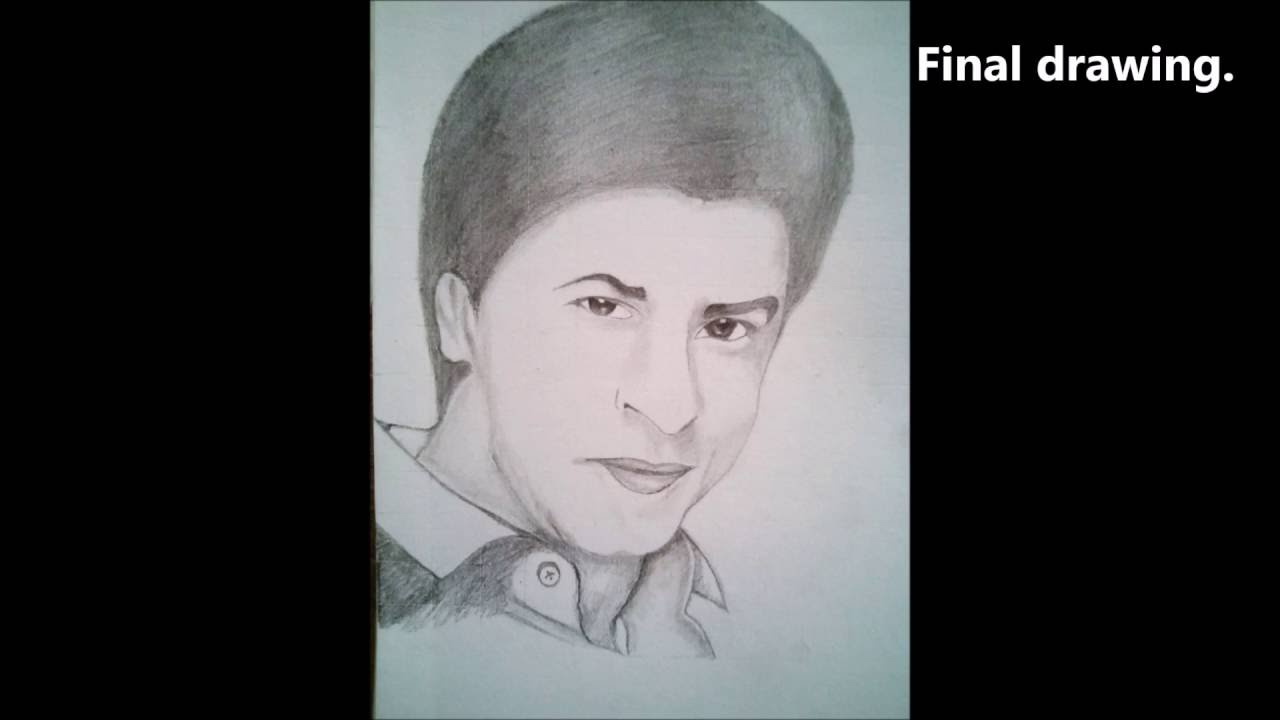simple Shahrukh khan realistic drawing - YouTube