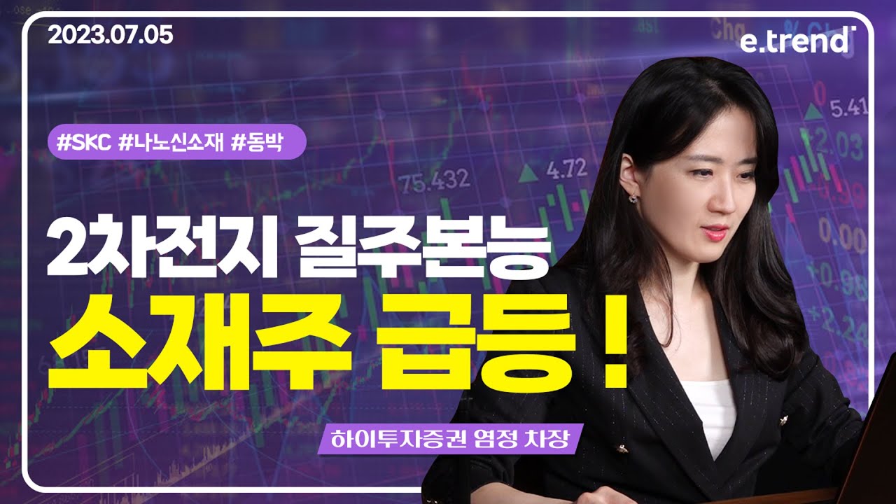 2차전지 질주 본능 소재주 동박 관련주 주가 급등 롯데에너지머티리얼즈 Skc 나노신소재 하이투자증권 염정 차장