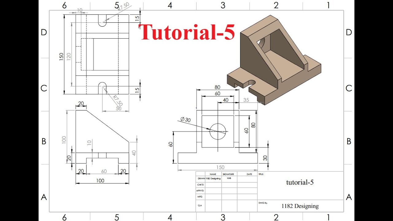Solidworks CAD Tutorial-05 (Mechanical CAD) - YouTube