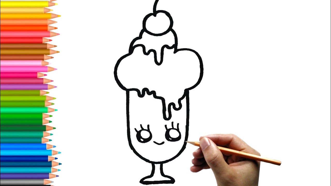 How to draw a apple icecream pop very easy and simple - YouTube