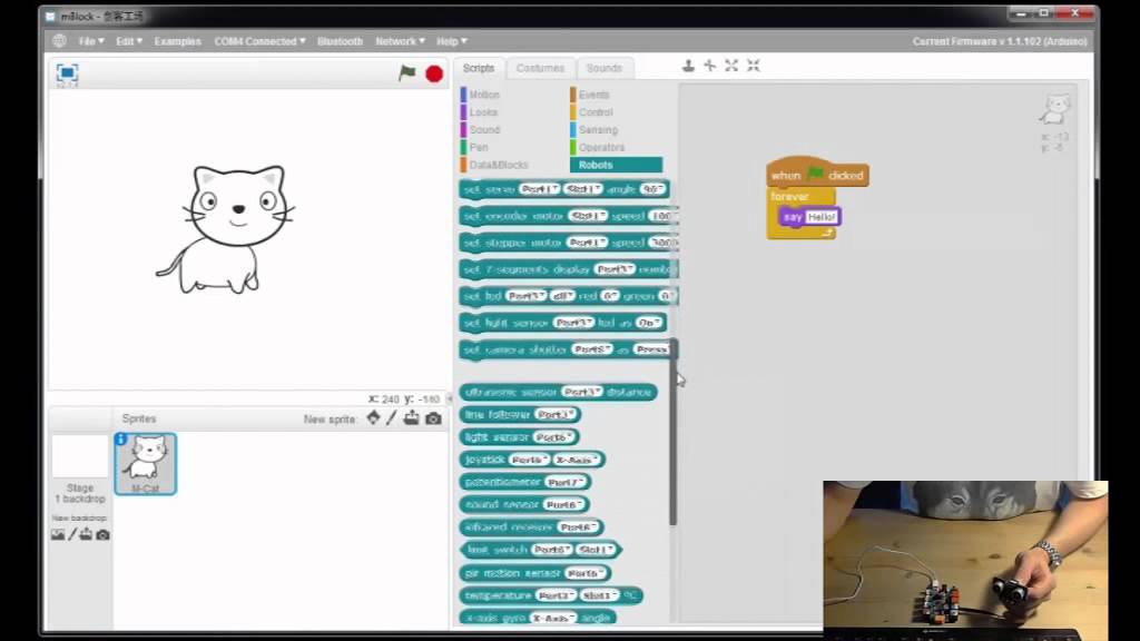 A short example with the mBlock Application of Makeblock - YouTube