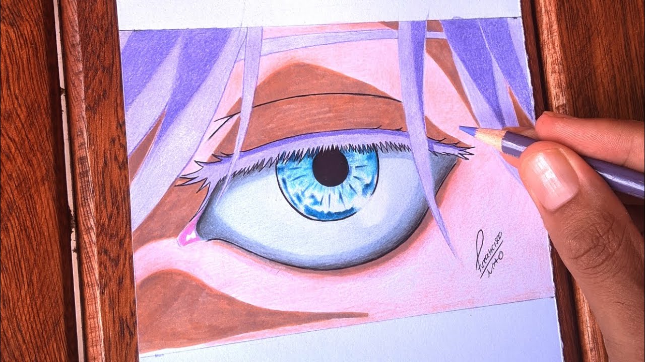 Como desenhar e colorir o olho do SATORU GOJO /How to draw Sutoru Gojo ...