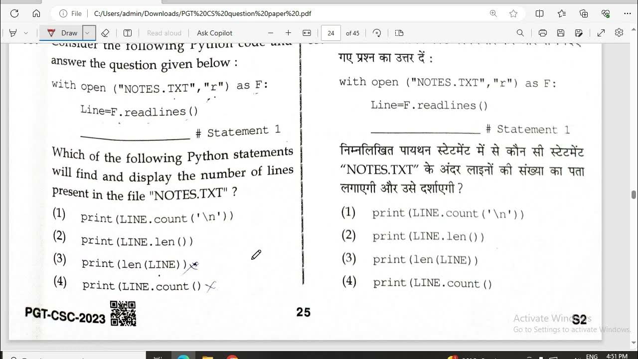 Emrs Pgt Computer Science Answer Key 16dec2023 Youtube