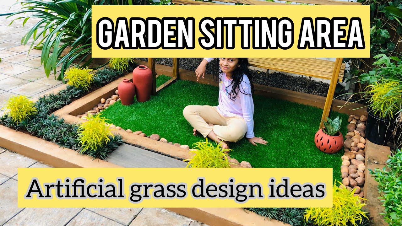 Garden sitting area/ Artificial grass design ideas - YouTube