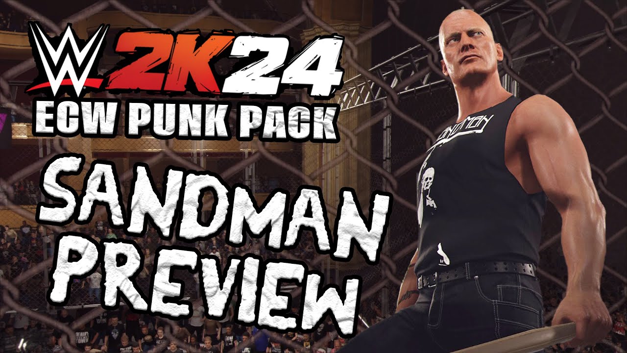 WWE2K24 - ECW Punk Pack DLC - Sandman Entrance *PREVIEW* - YouTube