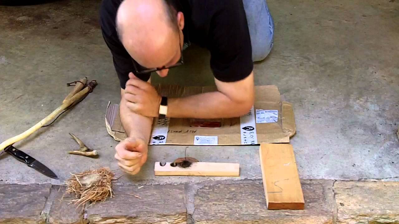 A bow drill fire with Atlantic White Cedar - YouTube