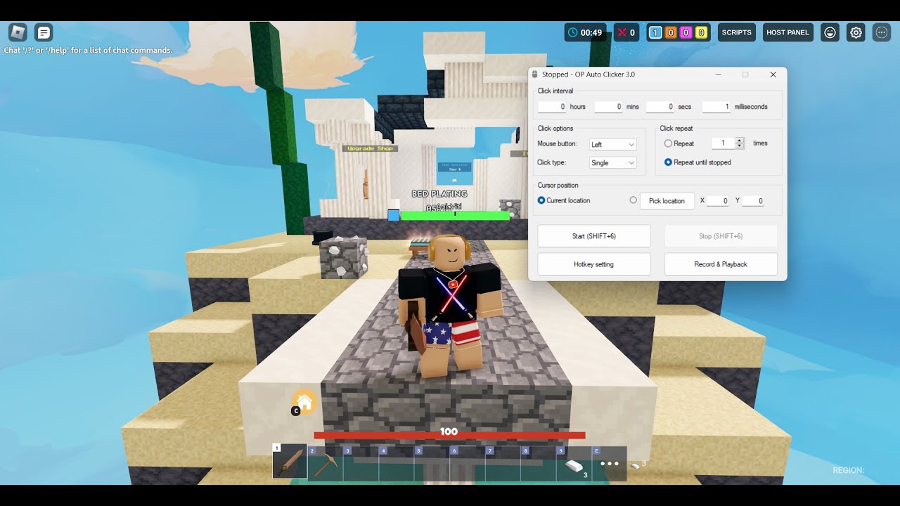 Using autoclicker in roblox bedwars - YouTube