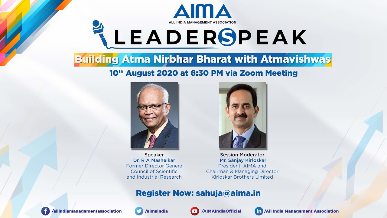 Building Atma Nirbhar Bharat with Atmavishwas – AIMA #LeaderSpeak ...