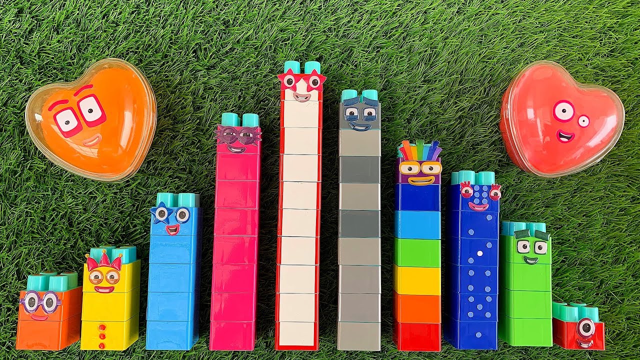 DIY Numberblocks - Numberblocks count random faces with SLime #ASMR # ...