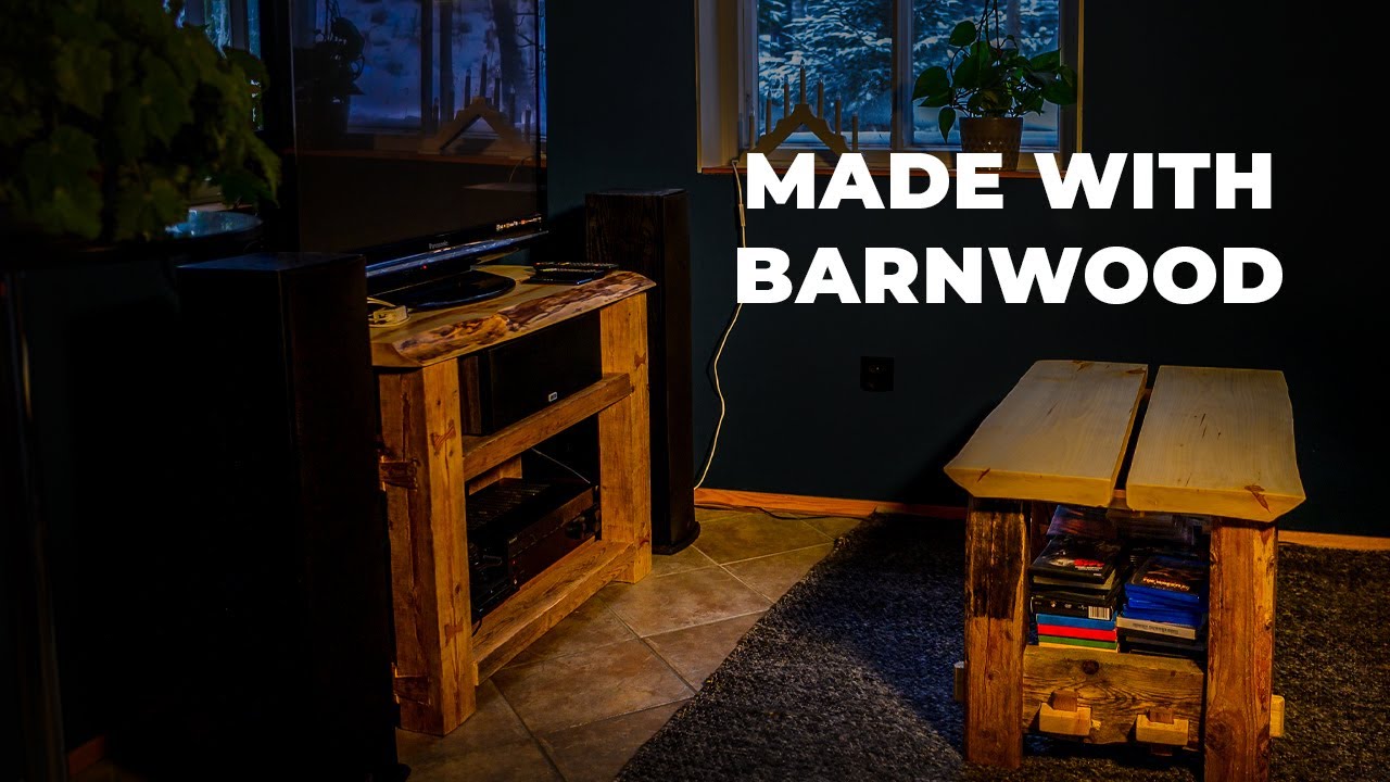 DIY Wooden rustic tv stand - YouTube