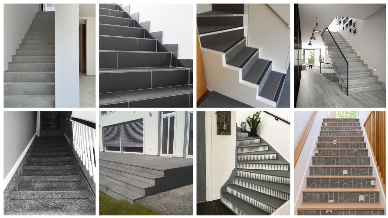 Top 50 Modern Grey Stairs Tiles | New Grey Marble & Granite Stair Tiles ...