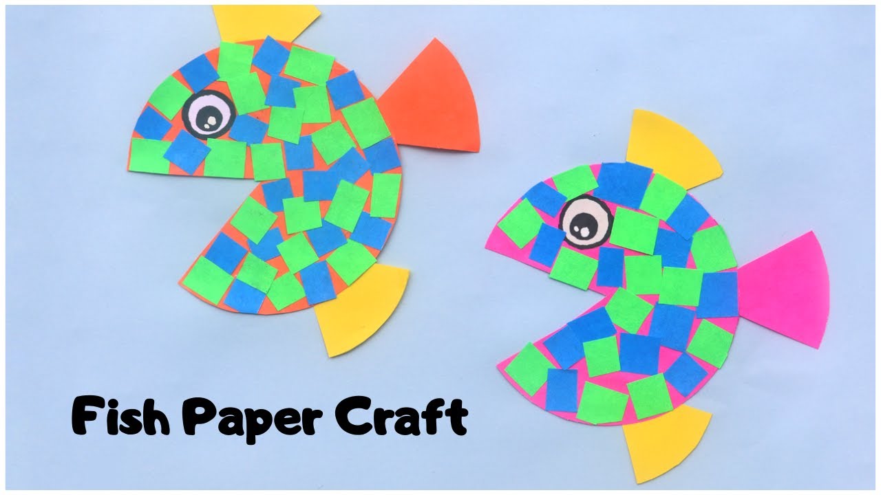 Paper Pasting Fish Craft | How To Make Paper Fish - YouTube