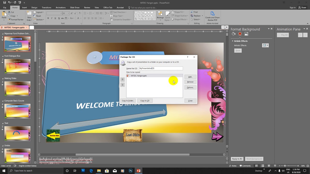 Package Presentation For CD ပြုလုပ်နည်းသင်ခန်းစာ | Microsoft PowerPoint ...