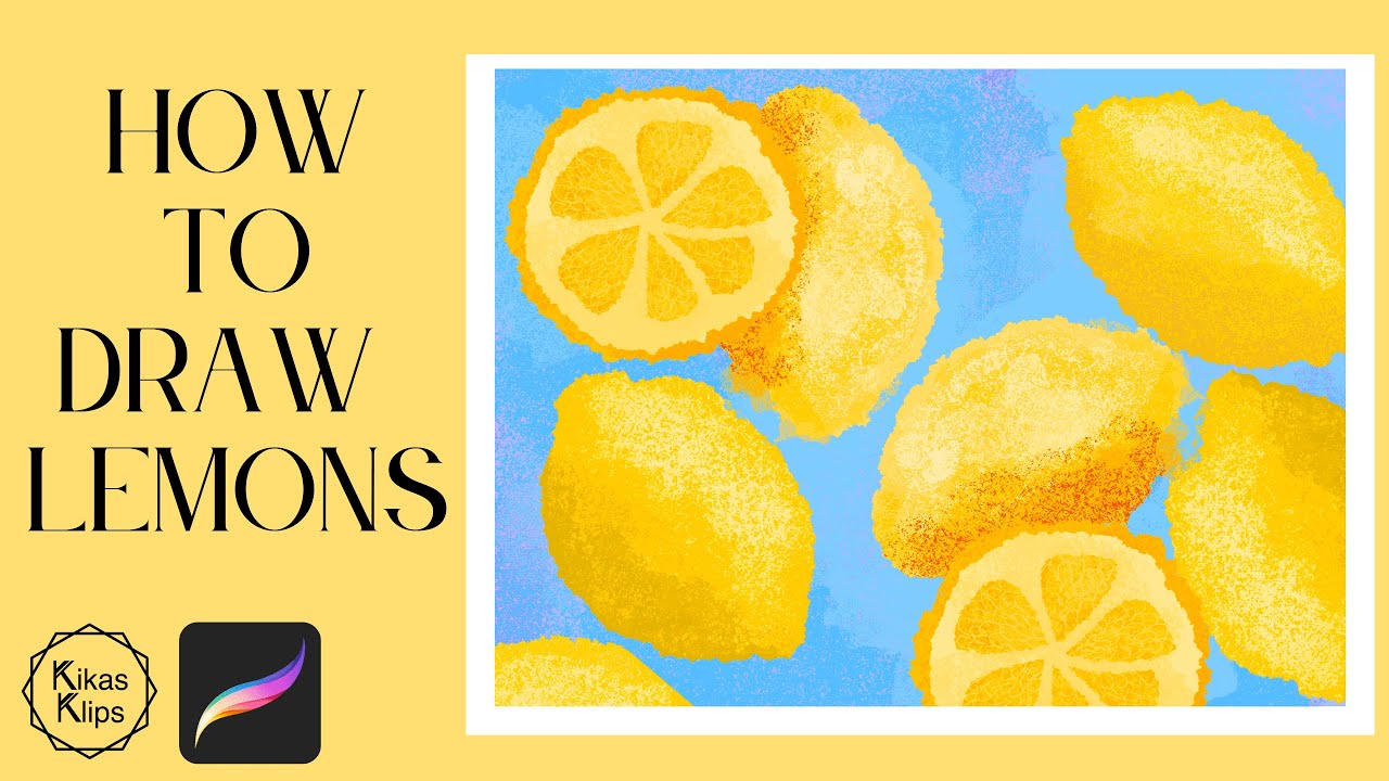 How to draw a lemon ~ Evolve Procreate Brush ~ How to draw lemons in Procreate - YouTube