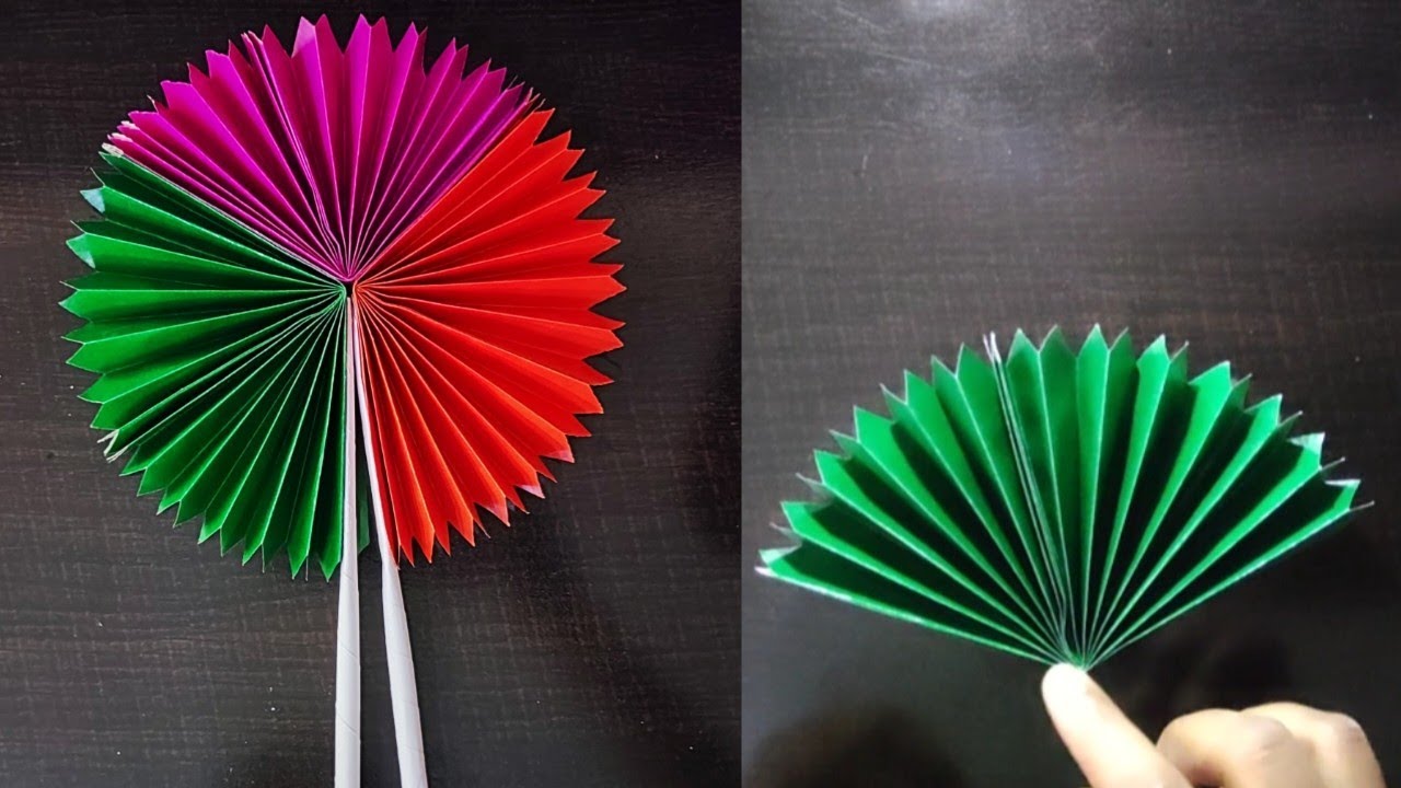 Paper Fan Flower | Paper Craft | Fan banana sikho | Bacchokeliye School ...