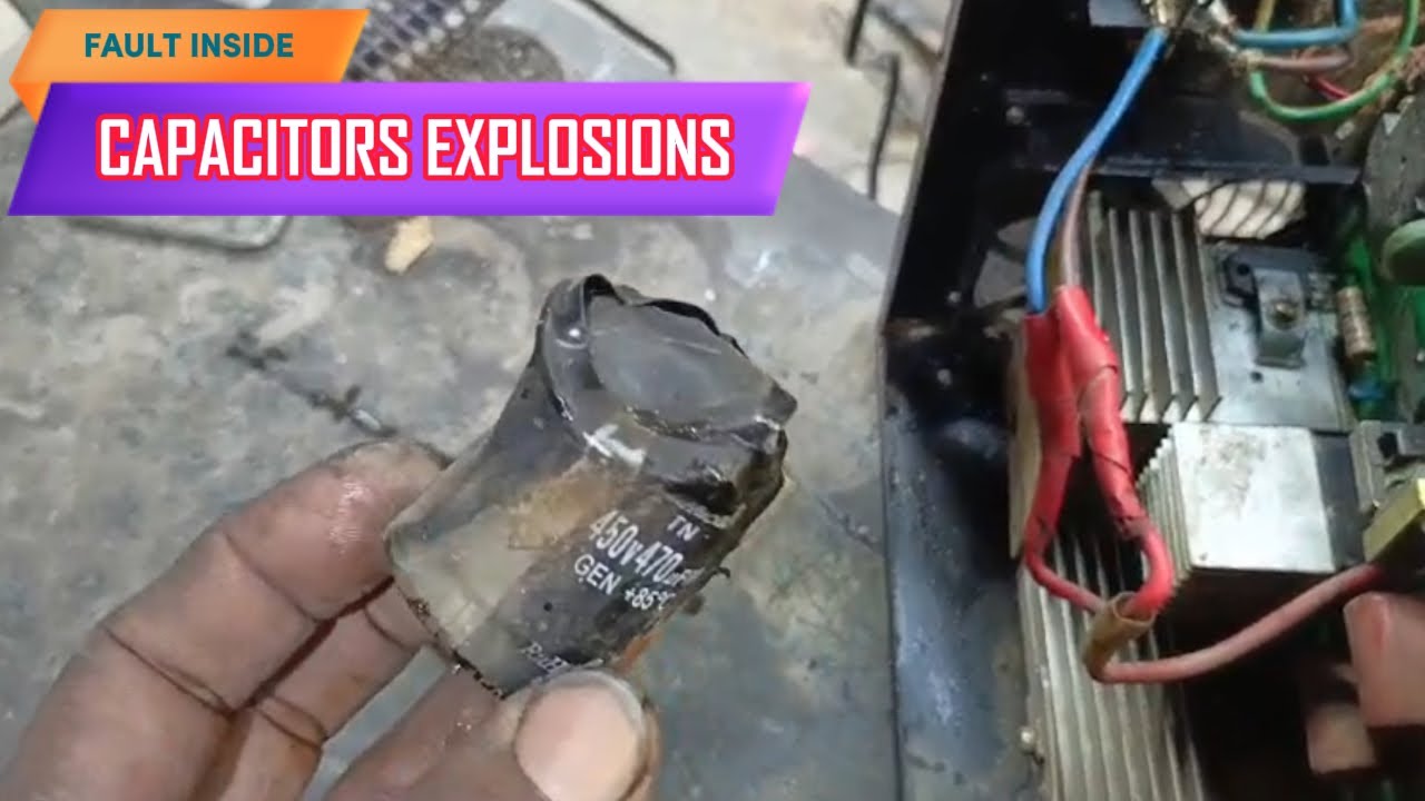CAPACITOR EXPLOSIONS WELDING MACHINE REPAIRS MMA-400ECO - YouTube