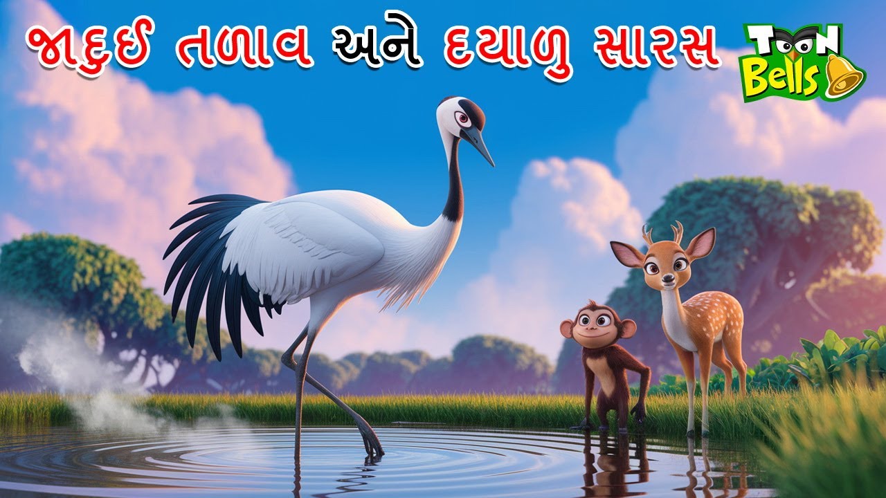 જાદુઈ તળાવ અને દયાળુ સારસ | JADUI TALAV ANE DAYALU SARAS | GUJARATI ...