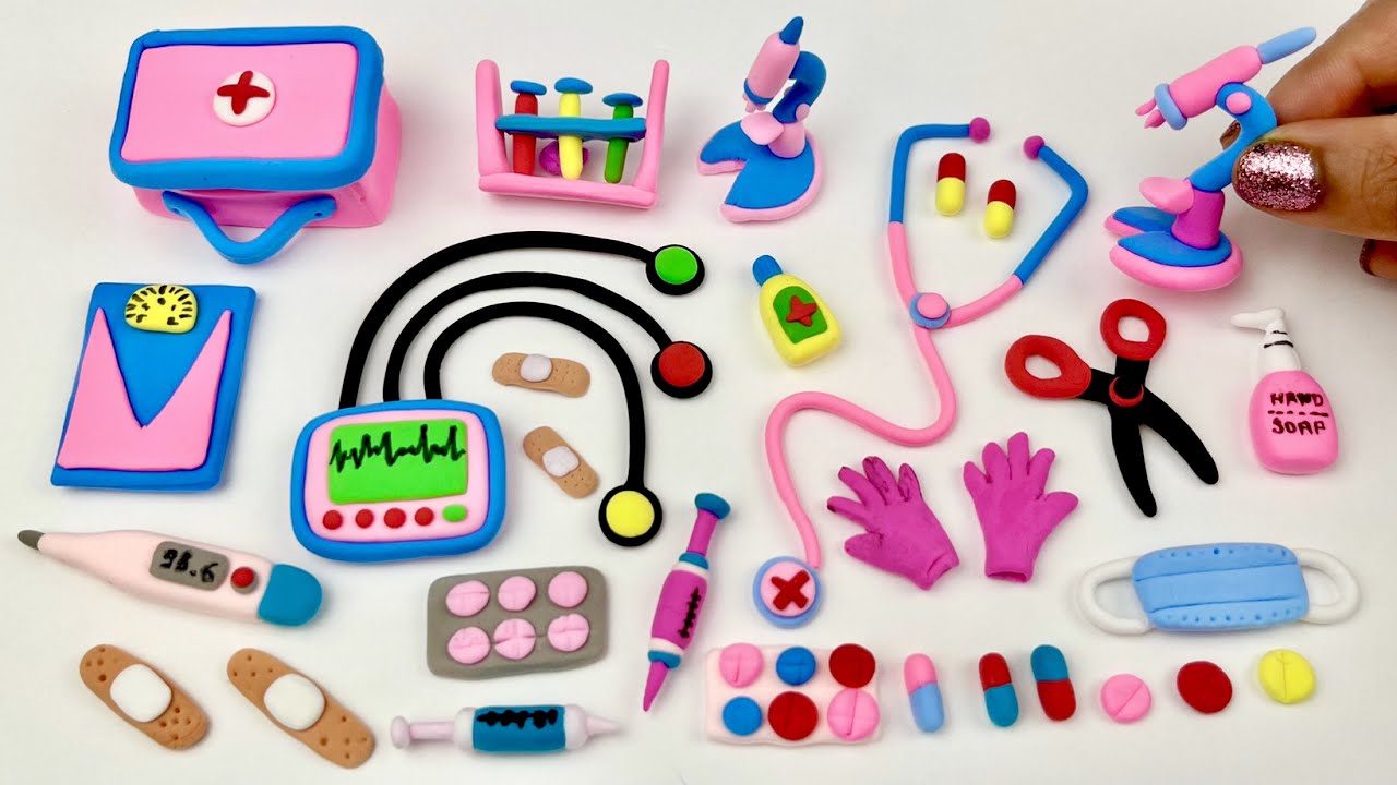 DIY How to Make Polymer Clay Miniature Doctor Set 🩺 DIY Easy Polymer ...