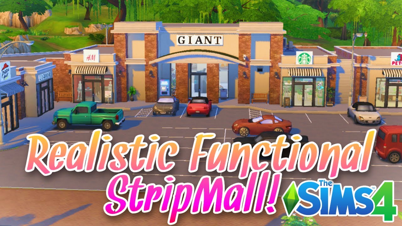 You NEED This Huge FUNCTIONAL [NOCC] Strip Mall in The Sims 4! 😍 ...