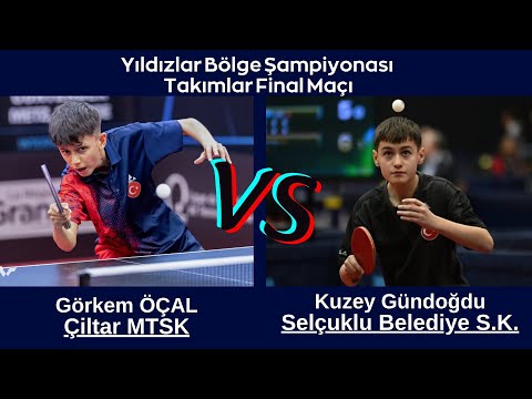 Görkem Öçal(ADN)-Kuzey Gündoğdu(KON) Yıldızlar Bölge Şamp.Takımlar Final Maçı #sports #tabletennis
