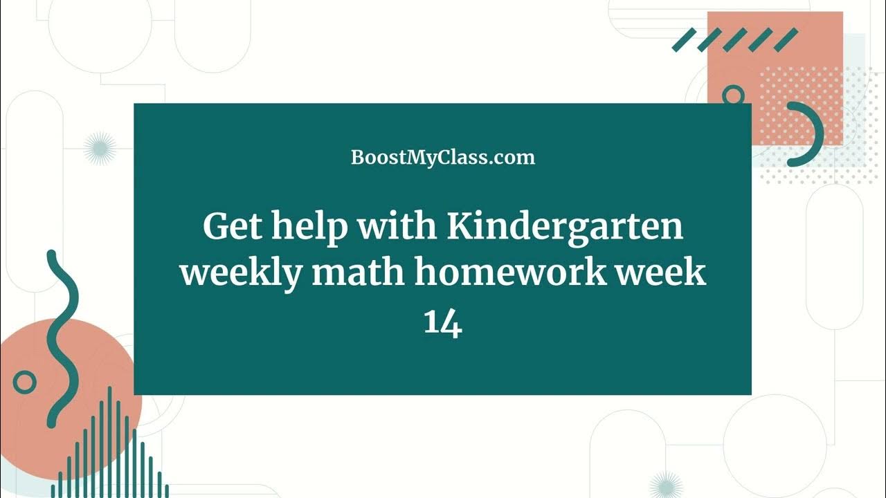 Kindergarten weekly math homework week 14 - Boostmyclass.com - YouTube