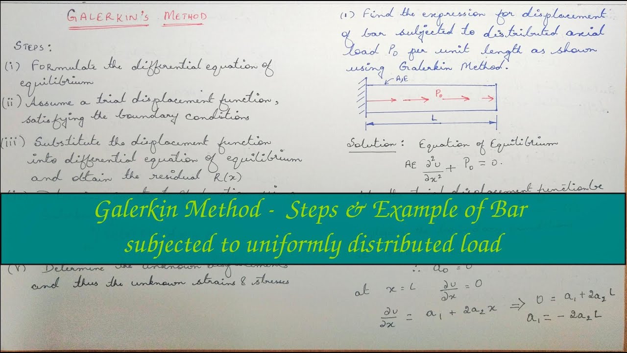 Galerkin Method - Steps and Bar subjected to Uniformly Distributed Load ...
