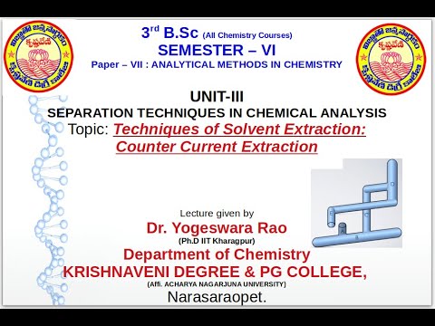 Techniques of Solvent extraction: Counter Current Extraction - YouTube