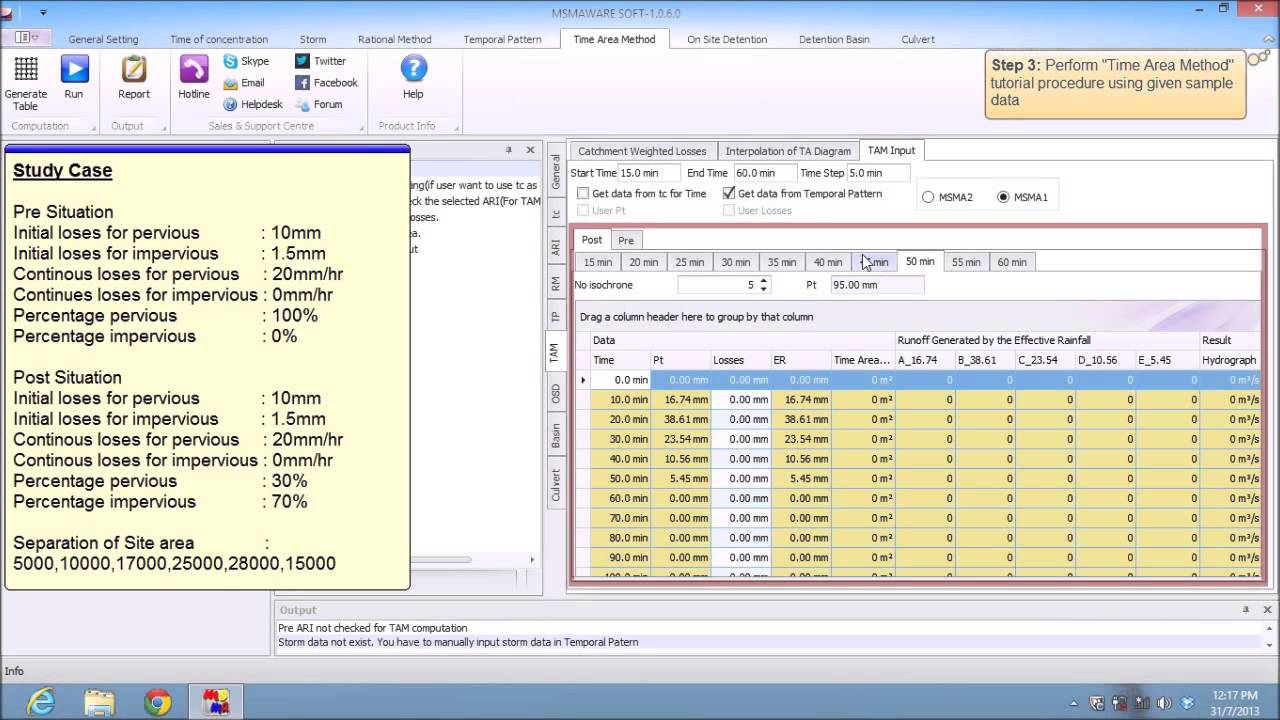 Detention Pond using Time Area Method (MSMA2000) - YouTube