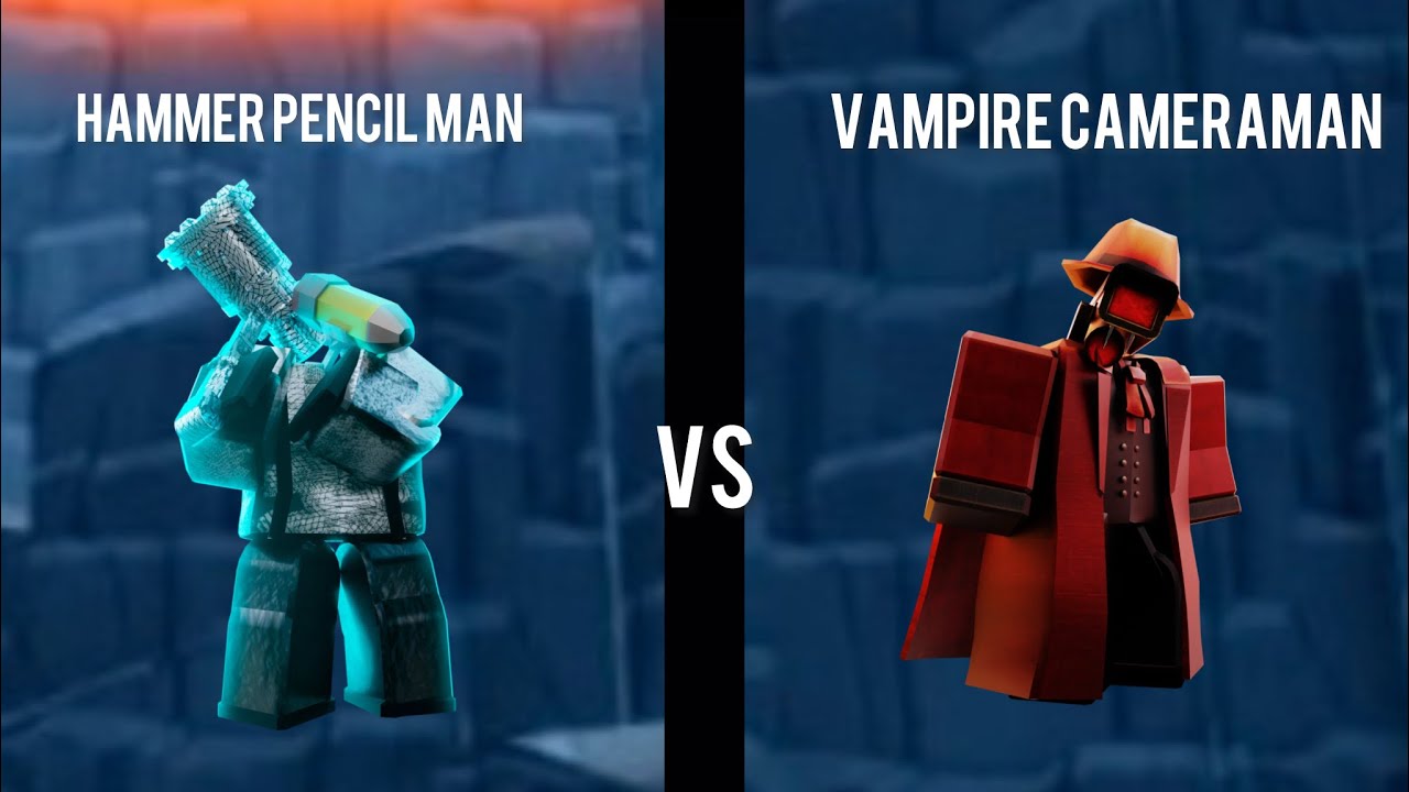 Roblox toilet tower defense hammer pencil man vs vampire cameraman ...