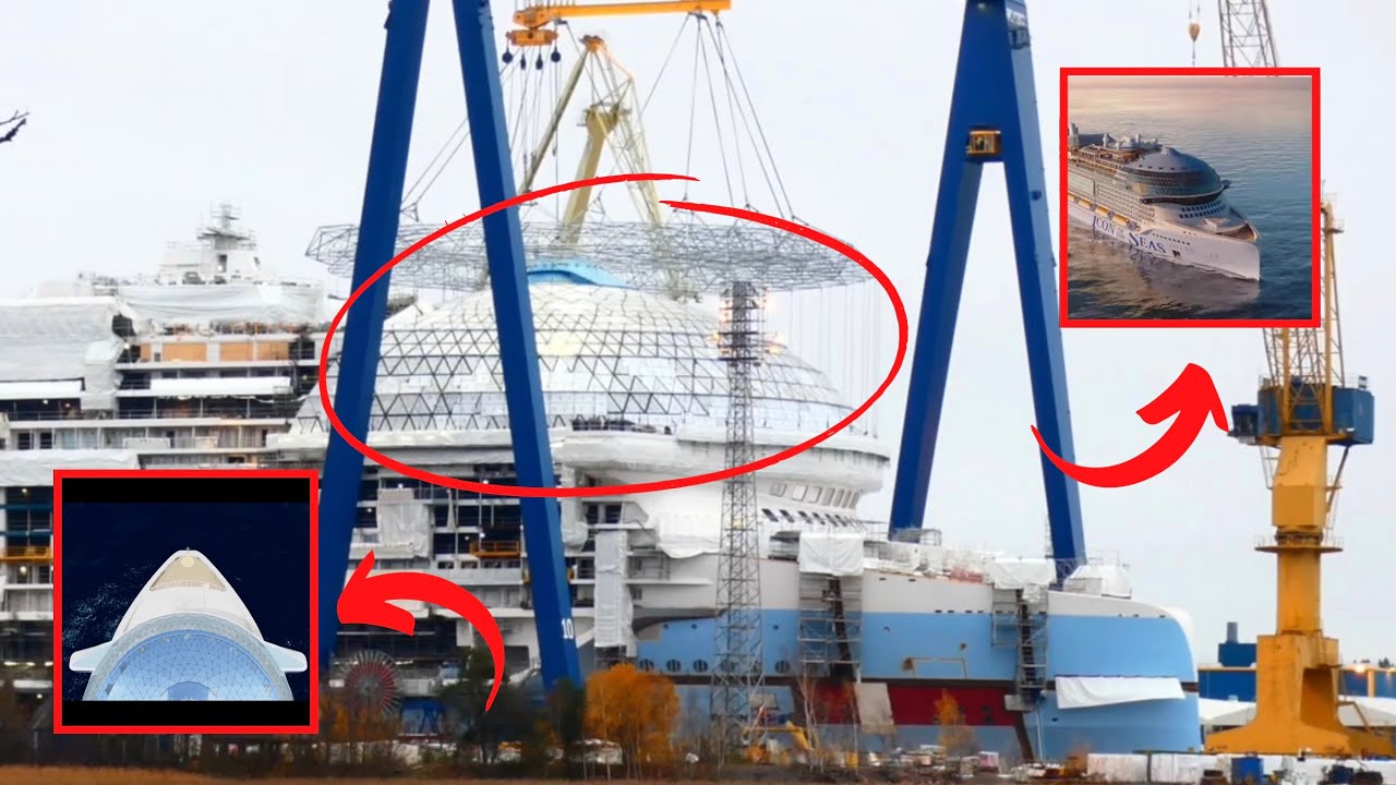 New ICON OF THE SEAS Aqua Dome Installed! - YouTube