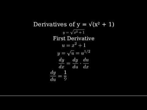 y = sqrt(x^2 + 1), Find the first and second derivatives of the function. - YouTube