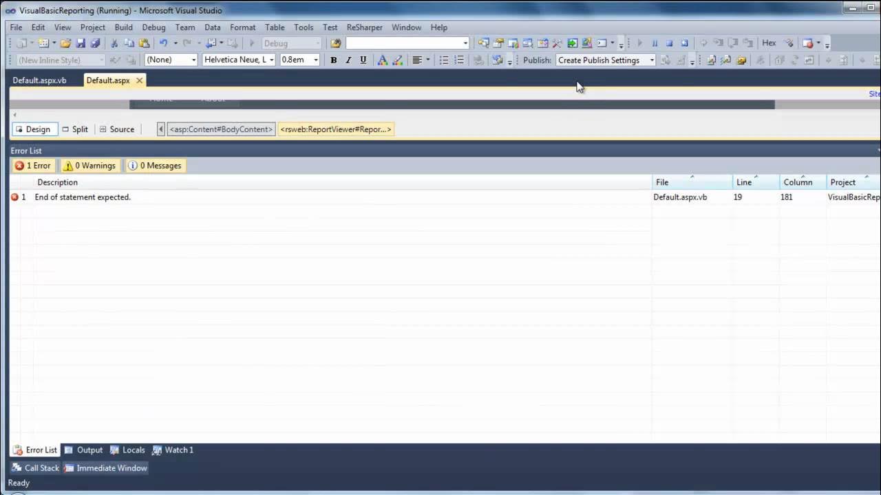 ASP.NET Report Viewer with VB.NET / Parameters - YouTube
