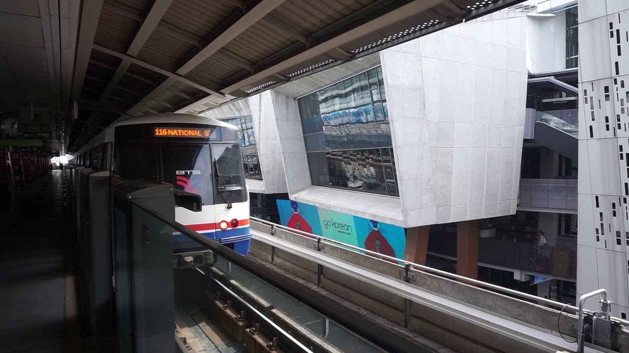 BTS Silom Line EMU-A1 Set 24 departing at Siam - YouTube