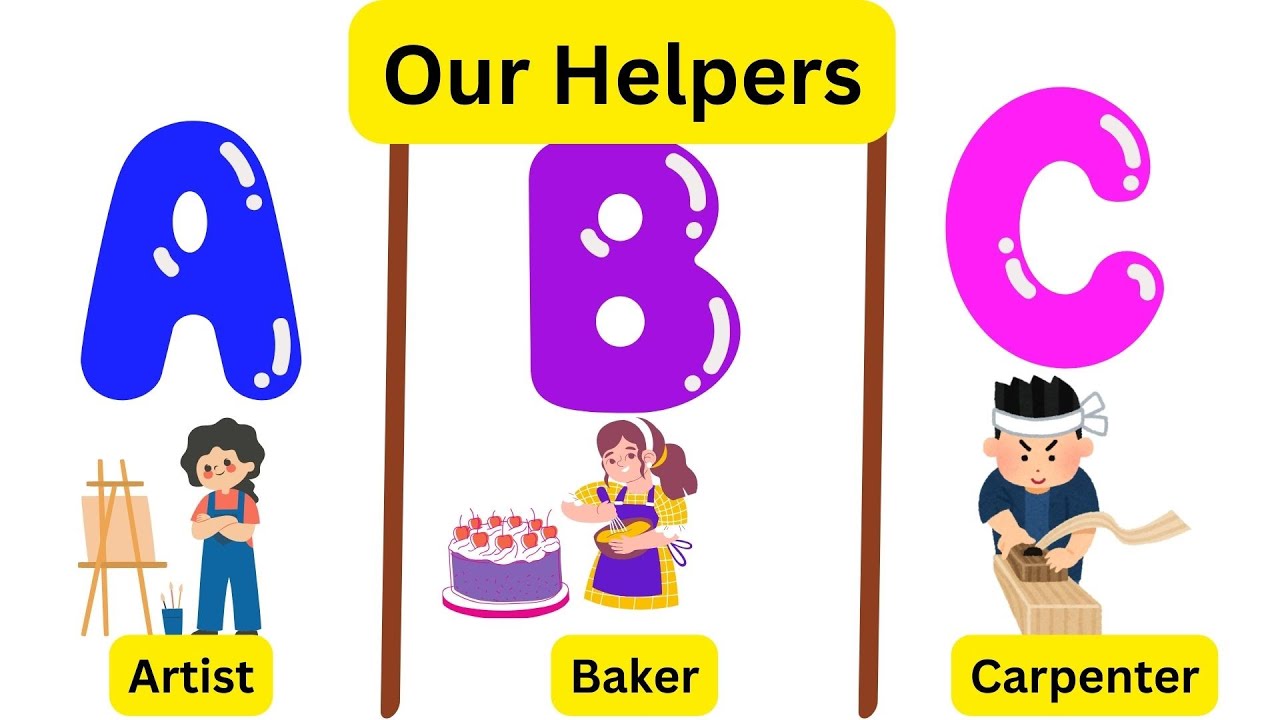 A to Z Community Helpers for kids | Occupation Name | Learn with Nidhi ...