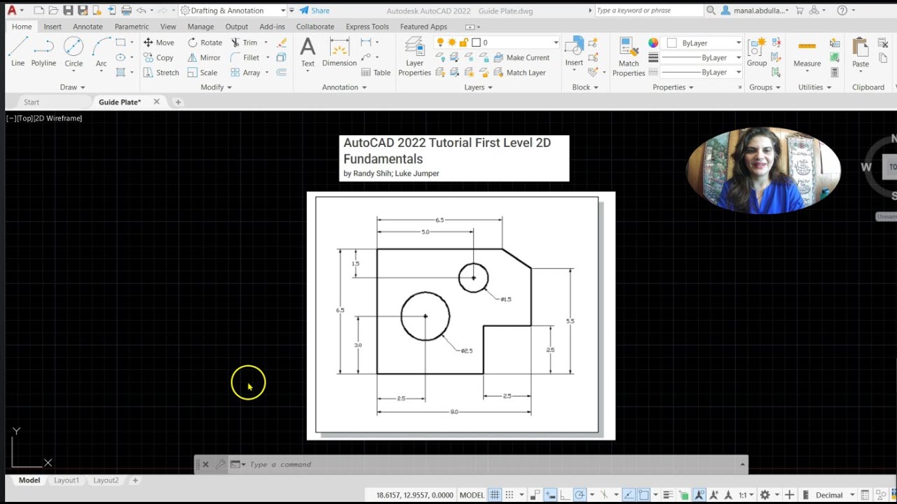 AutoCAD_ Guide Plate _ Beginners _ UCS_ Line _ Circle - YouTube