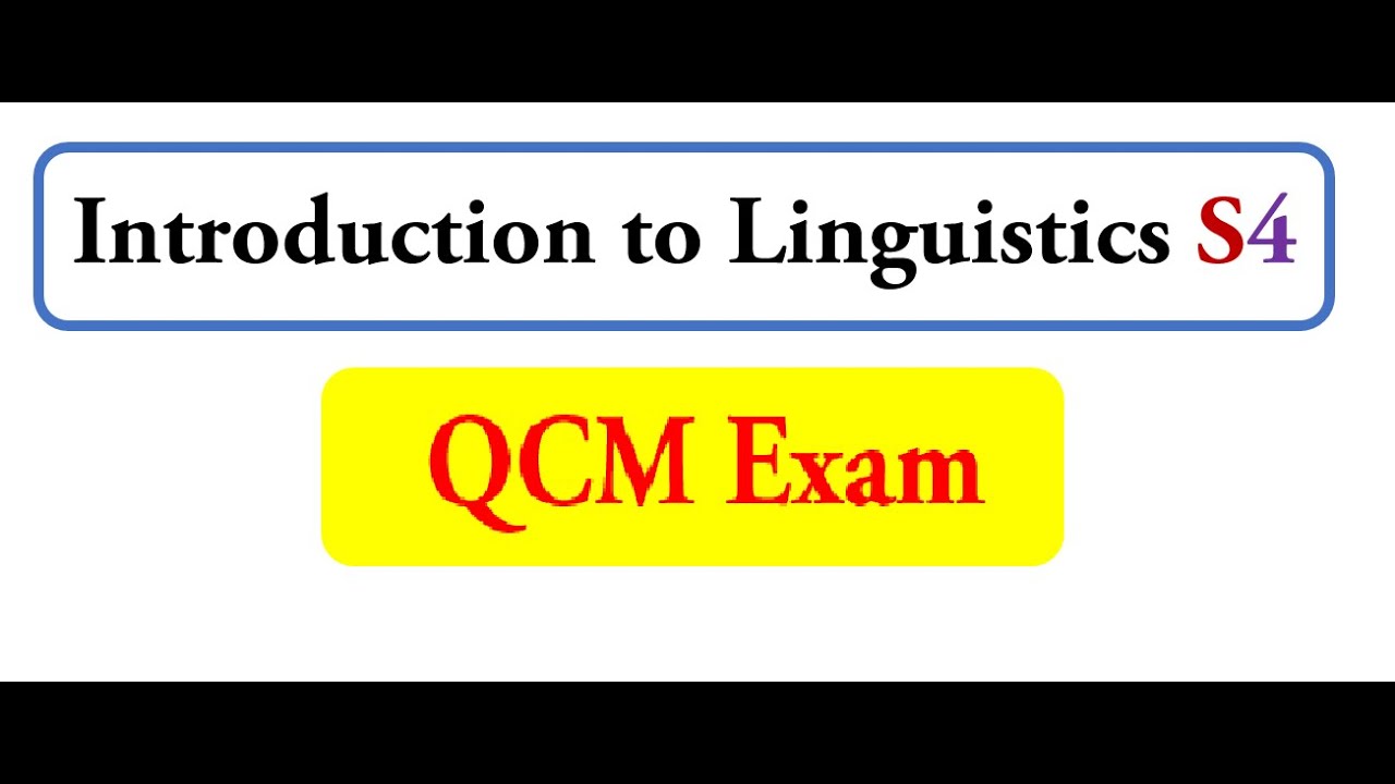 Linguistics [Semester 4] |General QCM Exam 2024 تصحيح مع الشرح - YouTube