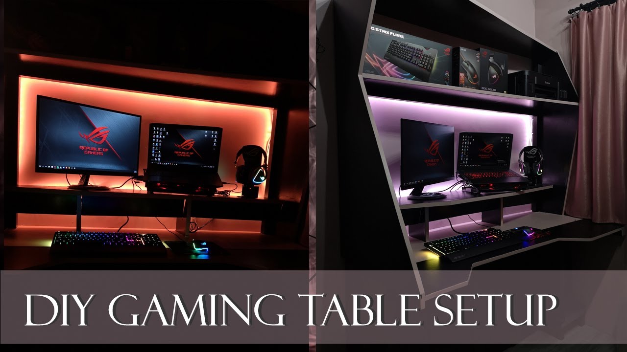 My gaming table set up | Computer Desk - YouTube