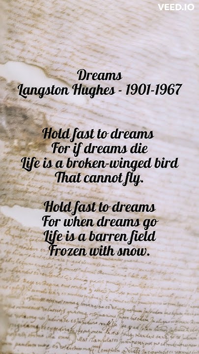 Dreams by Langston Hughes - YouTube