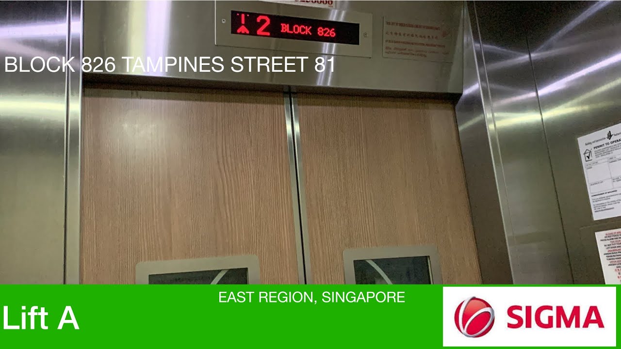 HDB Block 826 Tampines || Sigma Elevator (Lift A) - YouTube