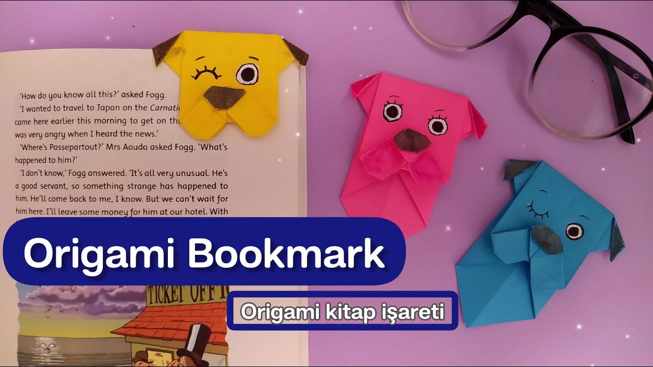 Origami Bookmark: How to make an Origami Bookmark Dog - YouTube