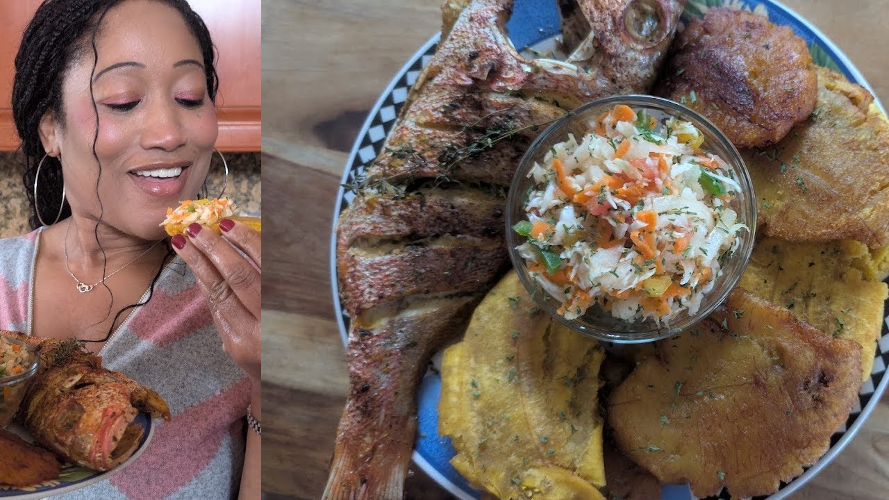 Making DELICIOUS Oven-Baked Fish and Plantains! | Pwason ak bannann ...