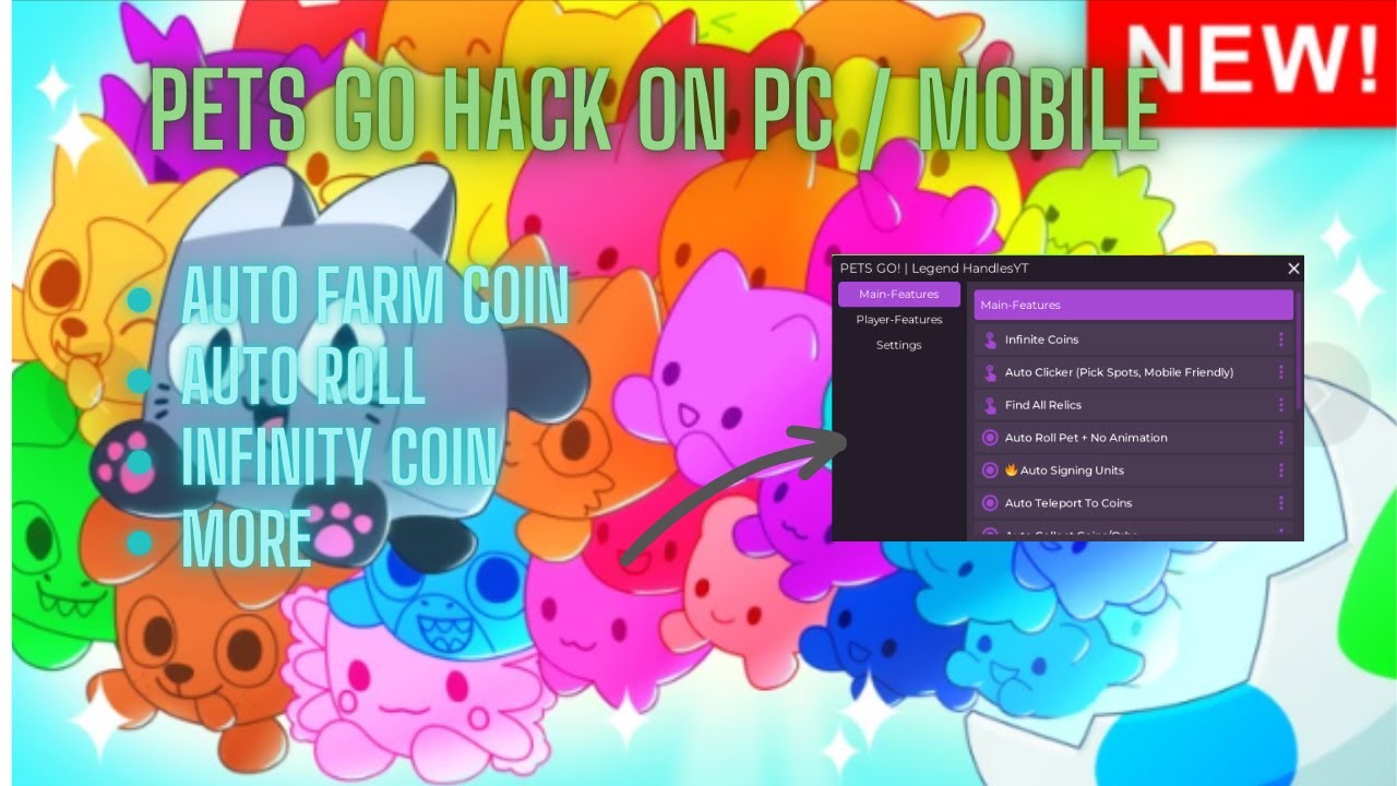 PETS GO! | HACK/SCRIPT | Auto Roll, Craft, Upgrades, Infinity Coin ...
