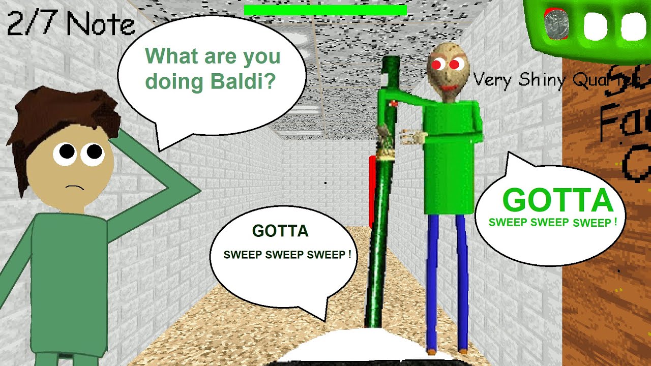 GOTTA SWEEP Helps Baldi [ Baldi's Basics Mod ] - YouTube