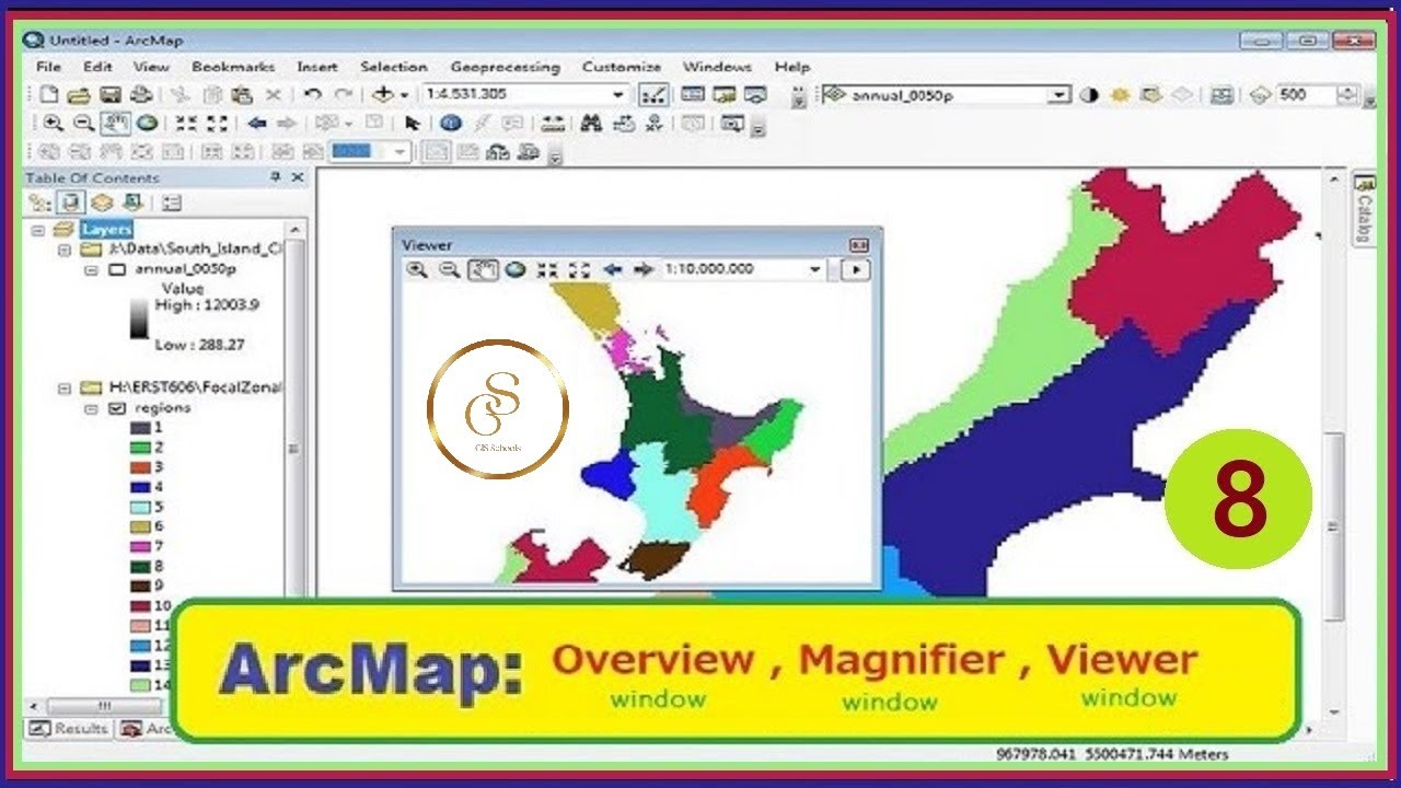 ArcGIS: Working with Magnifier, Viewer and Overview Windows | 8 ...