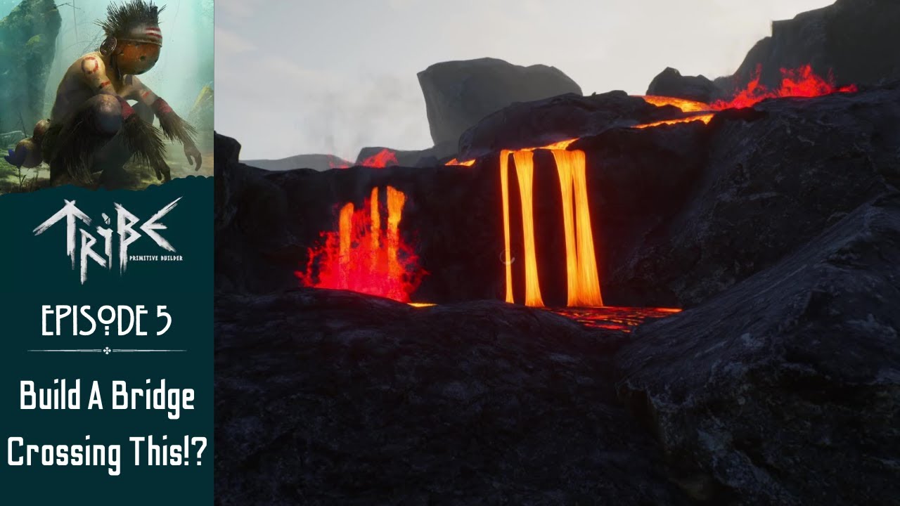 Build A Bridge Crossing This!? Tribe: Primitive Builder Let's Play ...