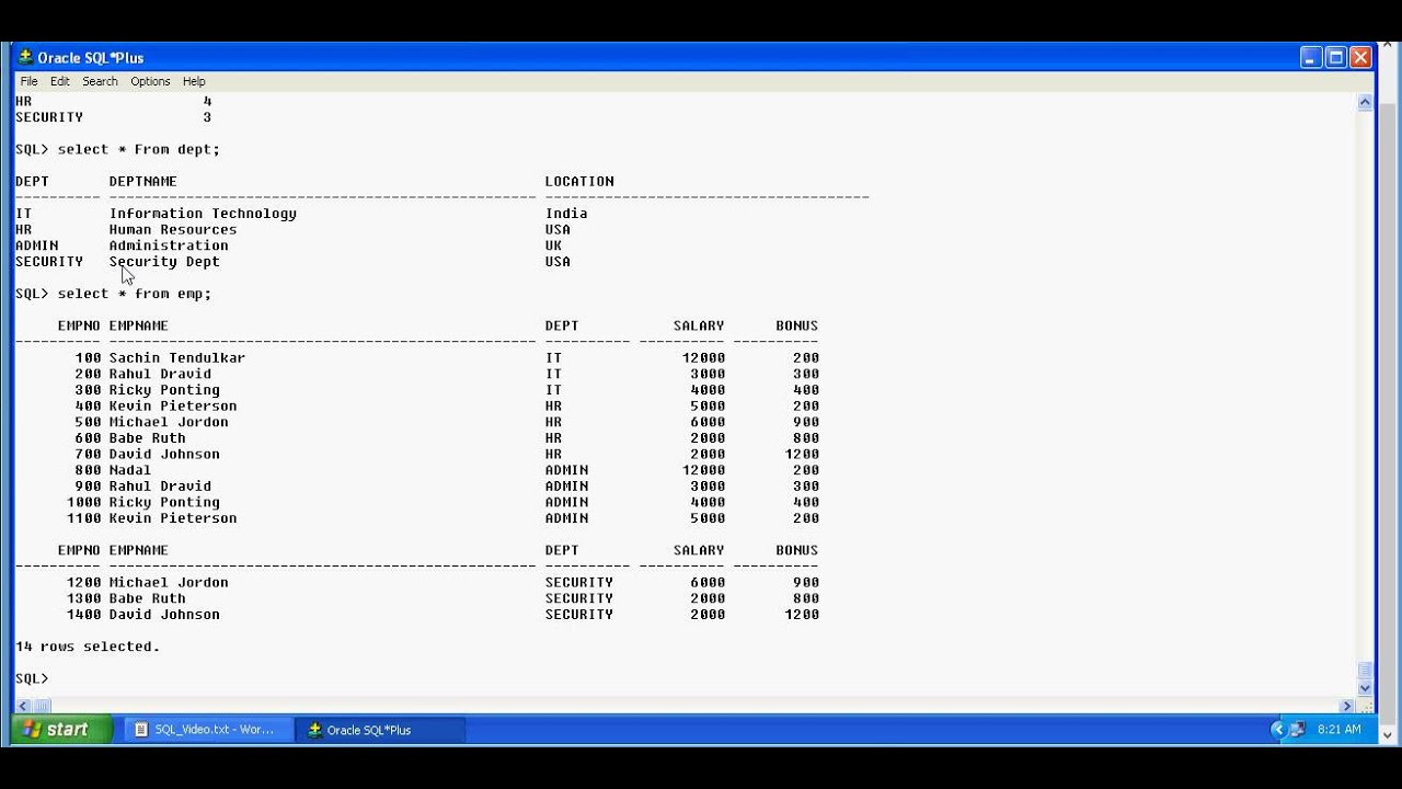 Oracle Sql For Beginners Basic 3 Of 4 Youtube