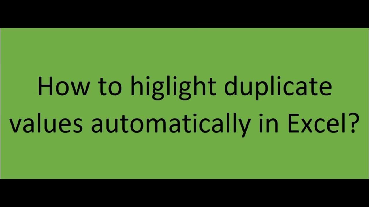 How to highlight duplicate values in excel file #microsoft #excel - YouTube