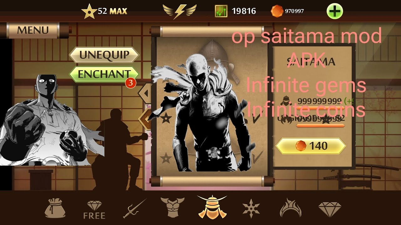 Shadow fight 2 saitama mod APK 100% SAFE 😁 - YouTube