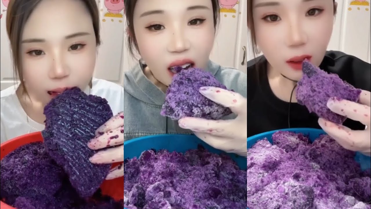 Yy Purple Shaved Ice Eating+ Purple Chunks - YouTube
