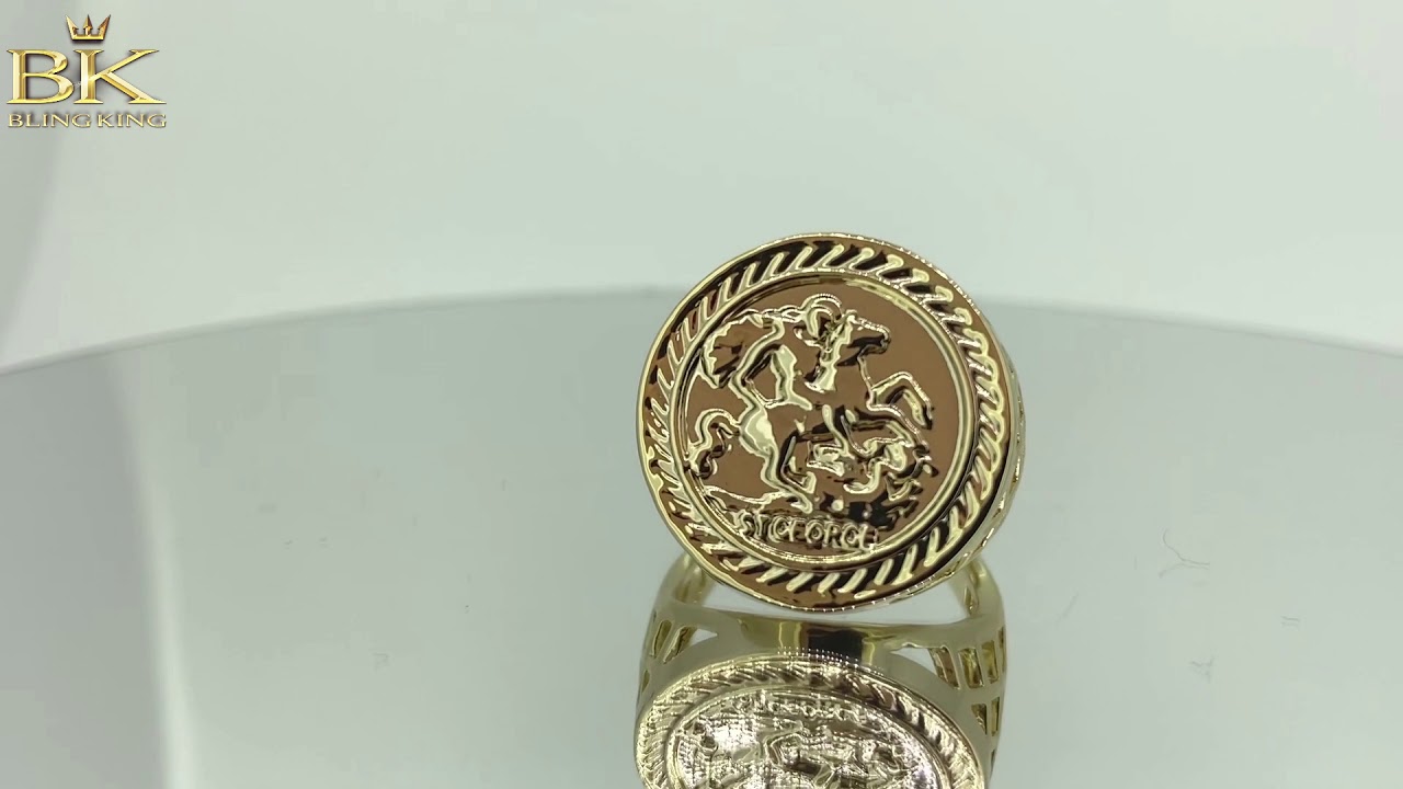 Gold St. George Sovereign Ring | Men's Jewellery Collection | Bling ...